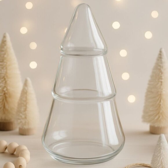 unbranded | Holiday | Clear Glass Christmas Tree Container Holiday ...